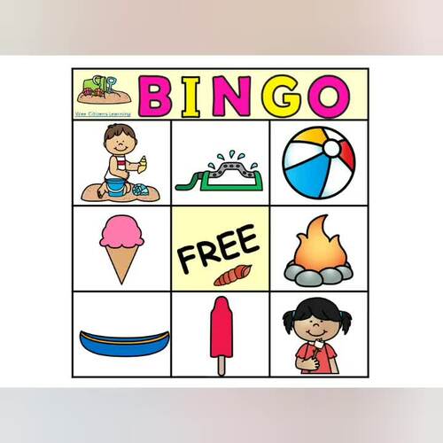 Summer BINGO Cards - 3x3 by Miss Roz Preschool Days | TPT