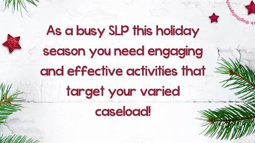 Christmas Articulation s-blends, l-blends, and r-blends Holiday speech ...