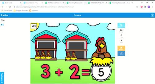 BOOM CARDS Spring: Addition sentences to 10. Basic operations Distance ...