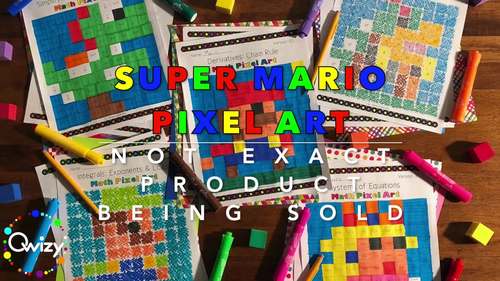 Super Mario: Simplifying Radical Expressions Pixel Art Mystery Pictures