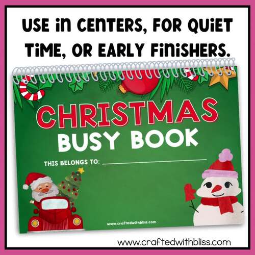 Christmas Busy Book by Crafted with Bliss by Teacher Pia | TPT