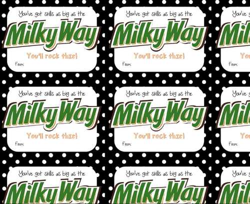 Milky Way Testing Motivation Treat Tag- You've got skills as big as the ...