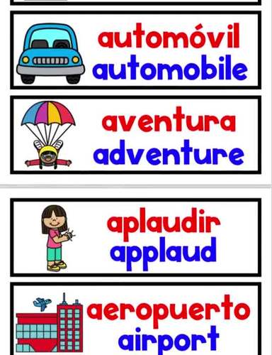 Cognates Visual Word Wall 850+ Words - Cognados- Pared de palabras 850 ...