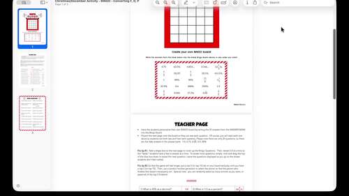 Fun Friday Activities BINGO REVIEW GAME | Converting Fractions Decimals ...