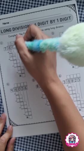 Long Division 4 Digit by 1 worksheets | Problem Solving | Number Sense ...