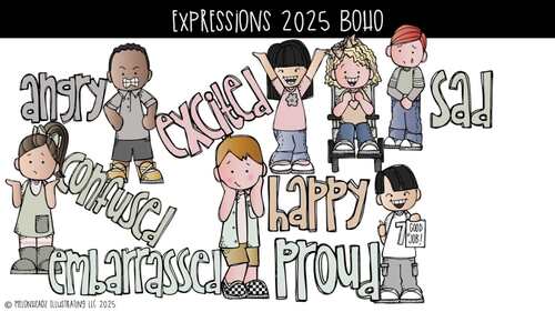 Expressions clip art 2025 Emotions clip art Feelings clip art COMBO ...