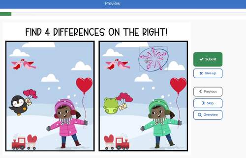 Valentine's Day Spot the Difference | Boom Cards Deck by A Pedi PT