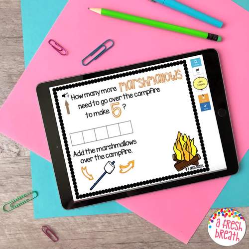 How Many Marshmallows to 5 Boom Cards | Partners of Five | Digital Learning