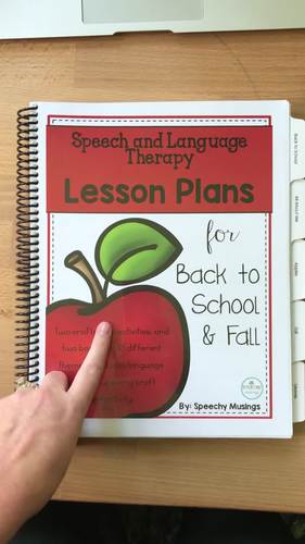Speech and Language Therapy Lesson Plans for Back to School & Fall