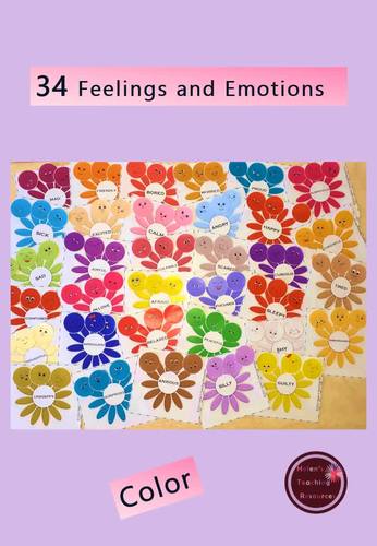 Feelings and Emotions Game | Flower Theme | Choose the right Face