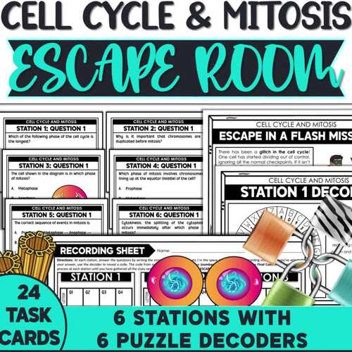 Cell Cycle & Mitosis Escape Room |Task Cards Stations Activity |Biology ...