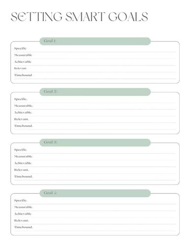 Goal Setting Worksheets for Teens | TPT
