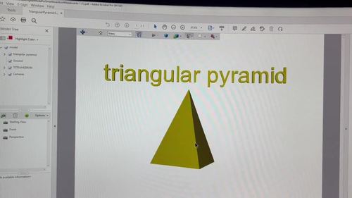 Triangular Pyramid 3D Shape Digital Model for Smartboards or Whiteboards