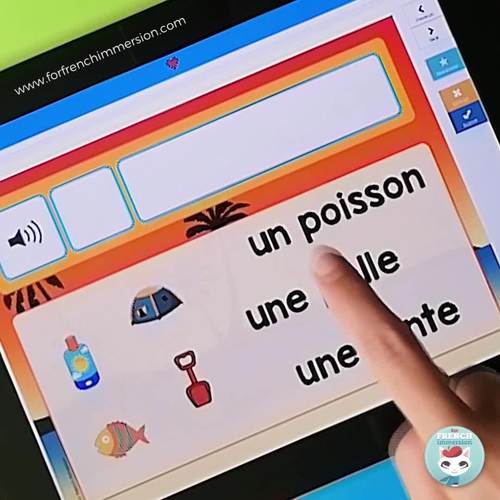 French Summer Vocabulary Practice FRENCH BOOM CARDS | l'été | TpT