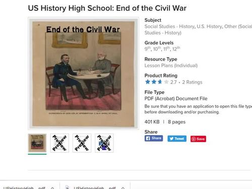 US History High School: End of the Civil War by Social Studies Studio