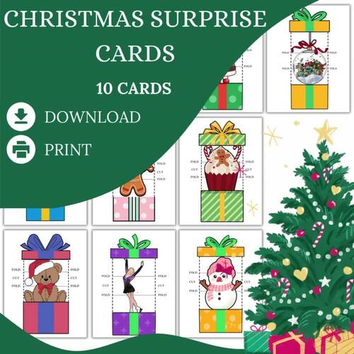 Christmas Surprise Cards | Printable Holiday Cards | Winter Cards ...