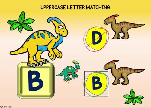 Dinosaurs Literacy Boom Cards Uppercase Letter Recognition ...