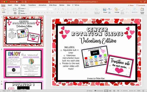 Valentines Center Rotation Slides (Editable & Includes Music with ...