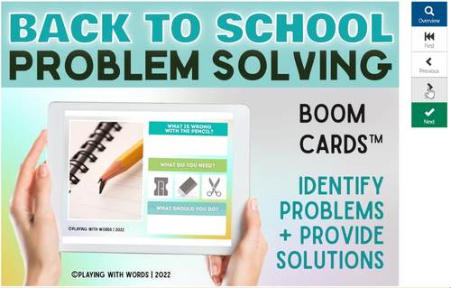 Back to School Problem Solving BOOM CARDS™ by Playing with Words