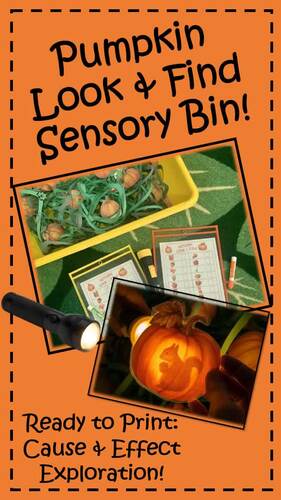 Pumpkin Look & Find Sensory Bin Activity by Pre-K Classroom Creations