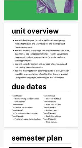 Media Arts in Practice Representations Workbook by Miss L's Class