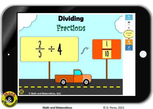 Dividing Fractions and Mixed Numbers Digital Activity - Boom Cards