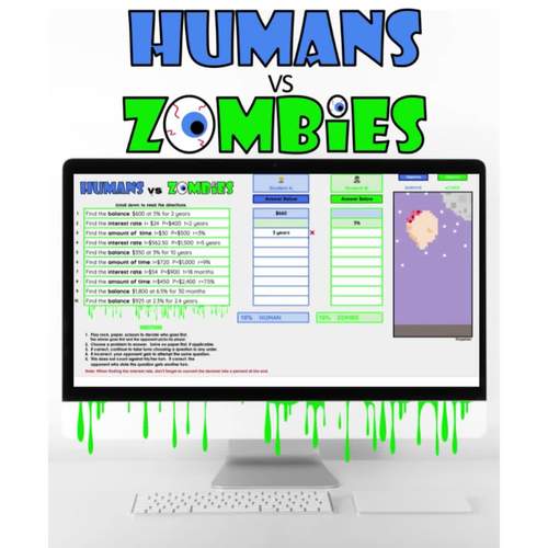 Simple Interest Humans vs Zombies Digital Self checking Game by Ms Pat ...