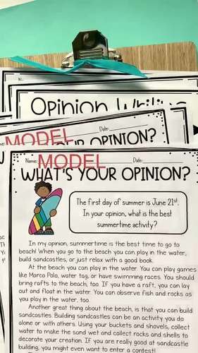 Summer School June Writing Prompts Journal Choice Board Fun | TpT