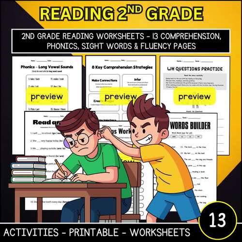 2nd Grade Reading Worksheets - Comprehension Phonics Sight Words & Fluency