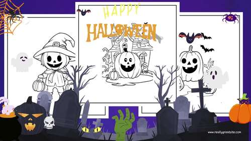 Autumn Halloween Coloring Pages for Kids by BDG creative kide | TPT