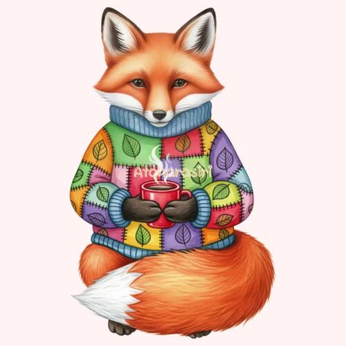 Sweater Weather Friends Clipart Set – 16 Watercolor-Style Cozy Animal