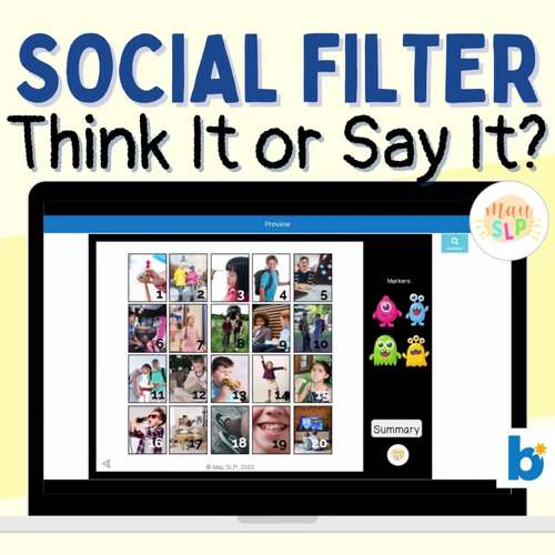 Social Filter Think It or Say It Boom Cards™ by Mau SLP | TPT