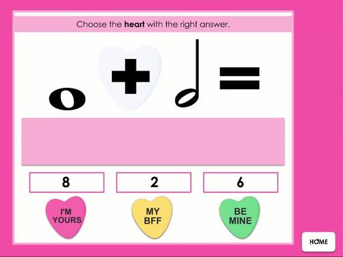 Valentine Conversation Rhythm Hearts | Musical Math| Digital Music Game