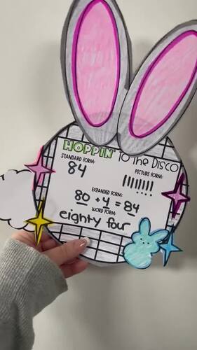 Easter Disco Math Place Value Craft by The Teaching Diva Corner | TPT