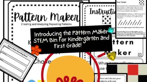 STEM BIN Kindergarten: PATTERN MAKER Activity, Printable & EDITABLE ...