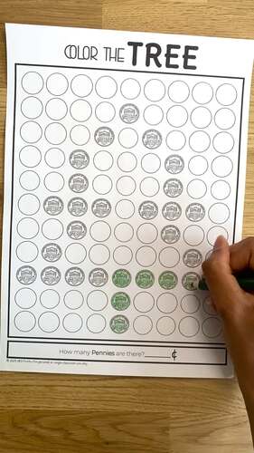 Color the Picture – U.S. Penny Worksheets for Coin Counting by NEO Prints