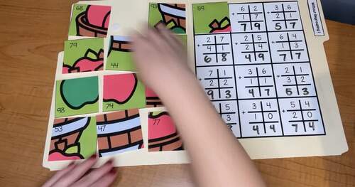 Math Apple File Folder - Addition Without Regrouping by Basically Mrs. B
