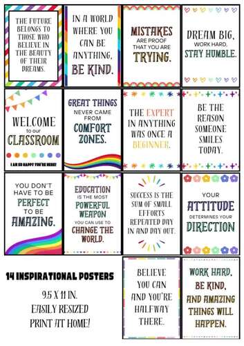 Rainbow Classroom Decor Bundle by Aesthetic Academia | TPT