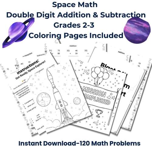 Solar System Double-Digit Addition & Subtraction (Grades 2–3) | Space ...