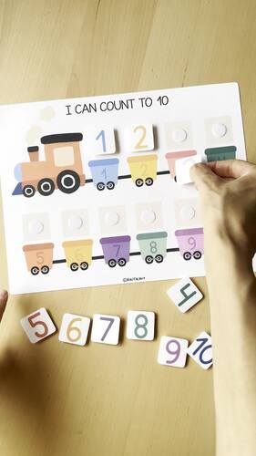 Counting & Number Match Worksheets, Montessori Preschool Activity ...