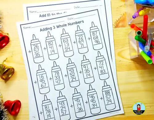 Winter Addition and Subtraction Worksheet by The Joy in Teaching