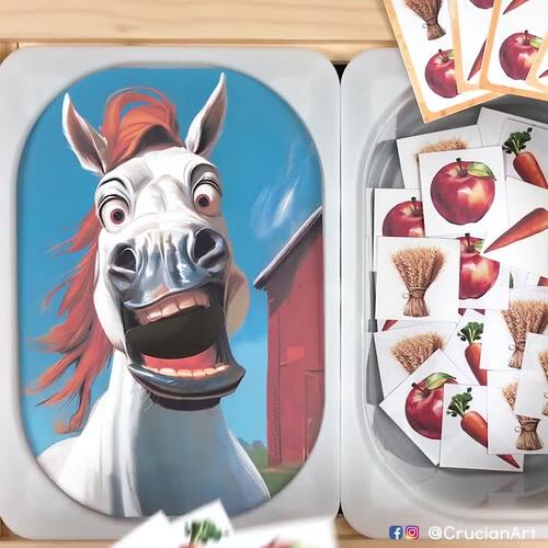 Feed the Horse Flisat Insert: Match & Count Activity for Ikea Table ...