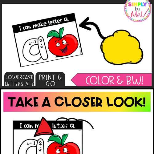 Play-Doh Letter Mats l Lowercase l a-z l Print & Go l Task Cards