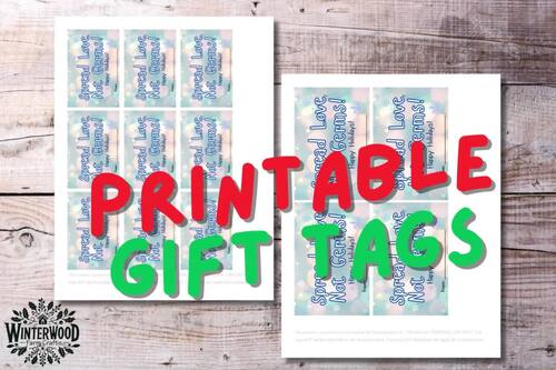 "Spread Love, Not Germs" Holiday Gift Tag | Printable Winter Hand ...