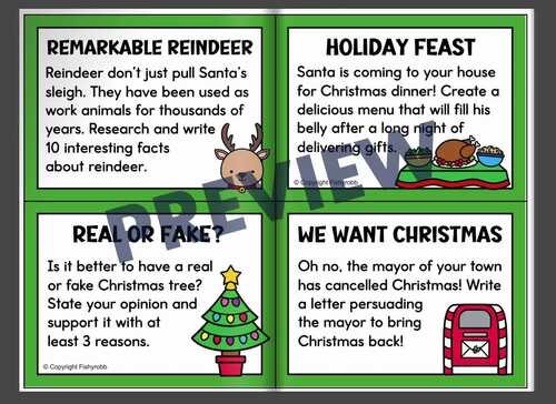CHRISTMAS Narrative Descriptive Opinion Writing Prompts & Lined Paper ...