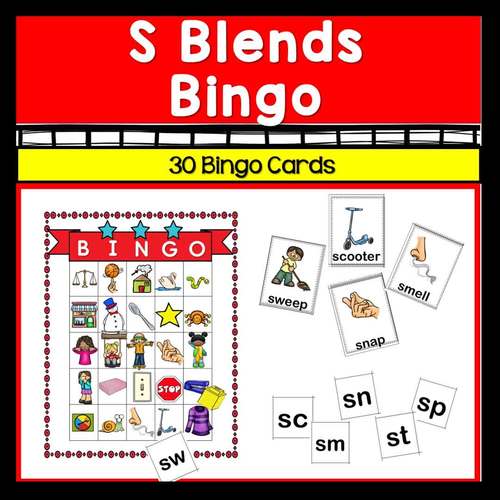 S Blends Bingo Game by Pint Size Learners | TPT