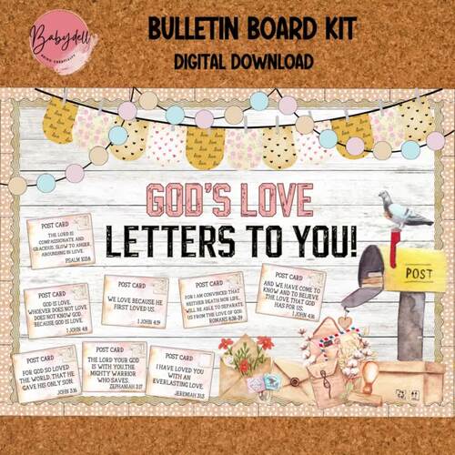 Valentine Bible Verse bulletin board Vintage Christian Classroom Decor