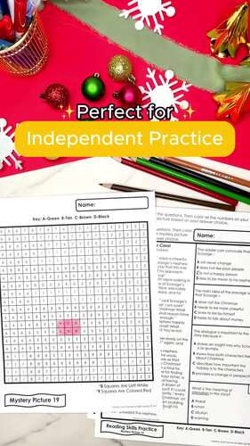 Christmas Mystery Picture with Reading Comprehension Passages & Questions