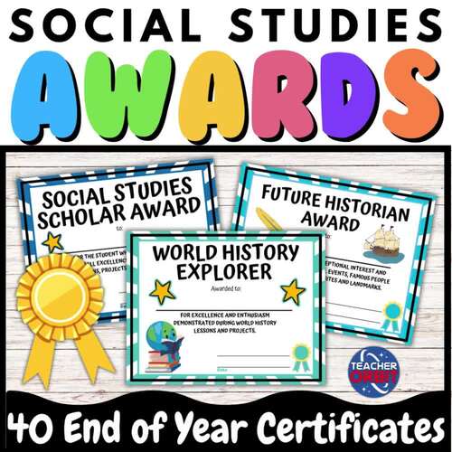End of Year Awards Social Studies History Class Student Recognition ...