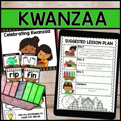 Holidays around World KWANZAA Kindergarten Printable Craft Centers
